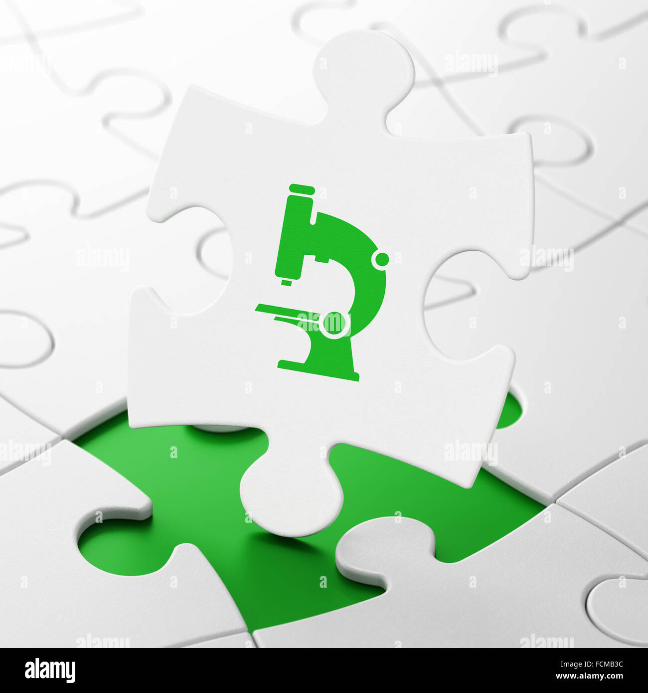 Science concept: Microscope on puzzle background Stock Photo - Alamy