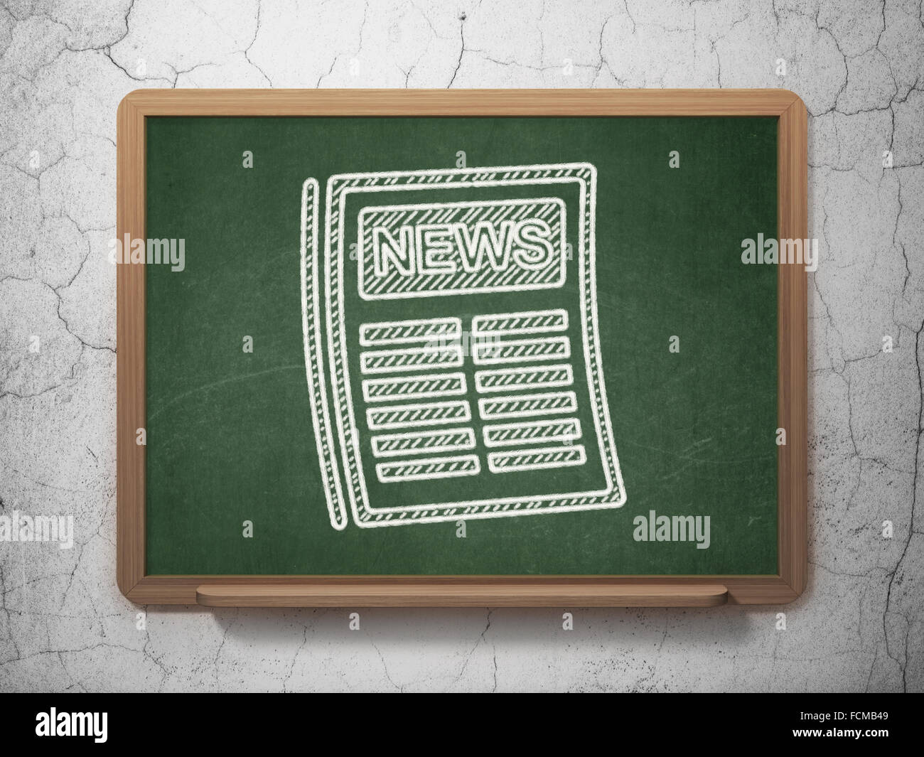 News concept: Newspaper on chalkboard background Stock Photo - Alamy