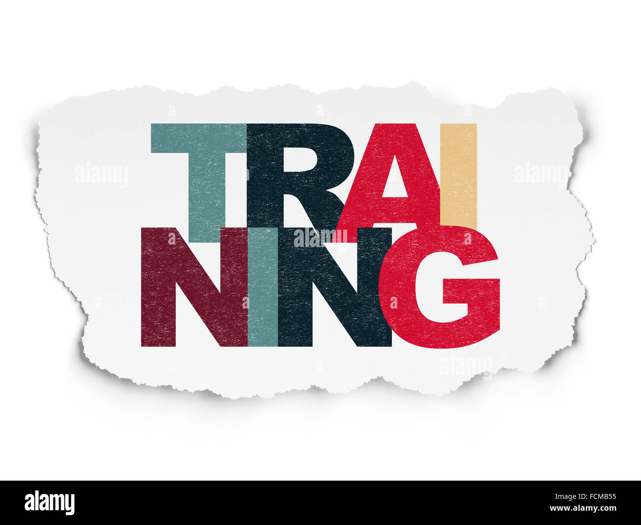 Learning concept: Training on Torn Paper background Stock Photo - Alamy