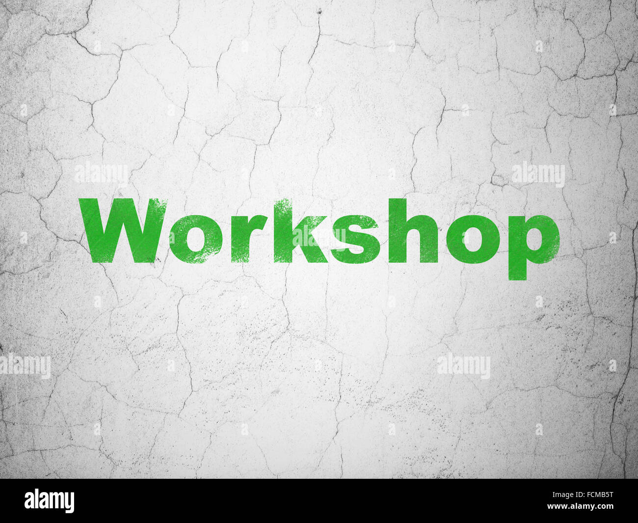 Learning concept: Workshop on wall background Stock Photo - Alamy