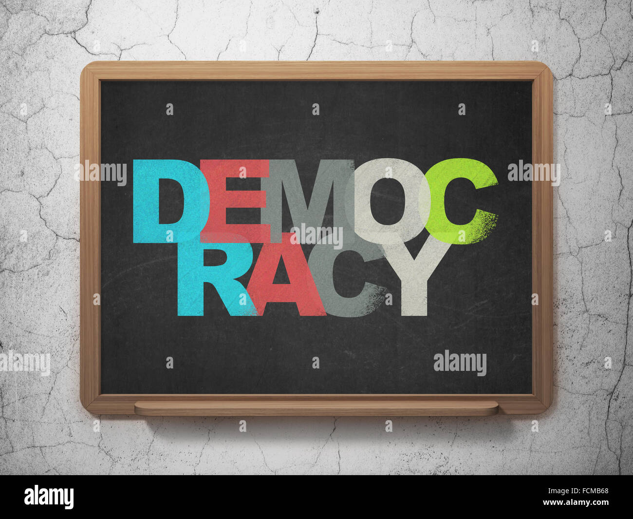 Political concept: Democracy on School Board background Stock Photo - Alamy