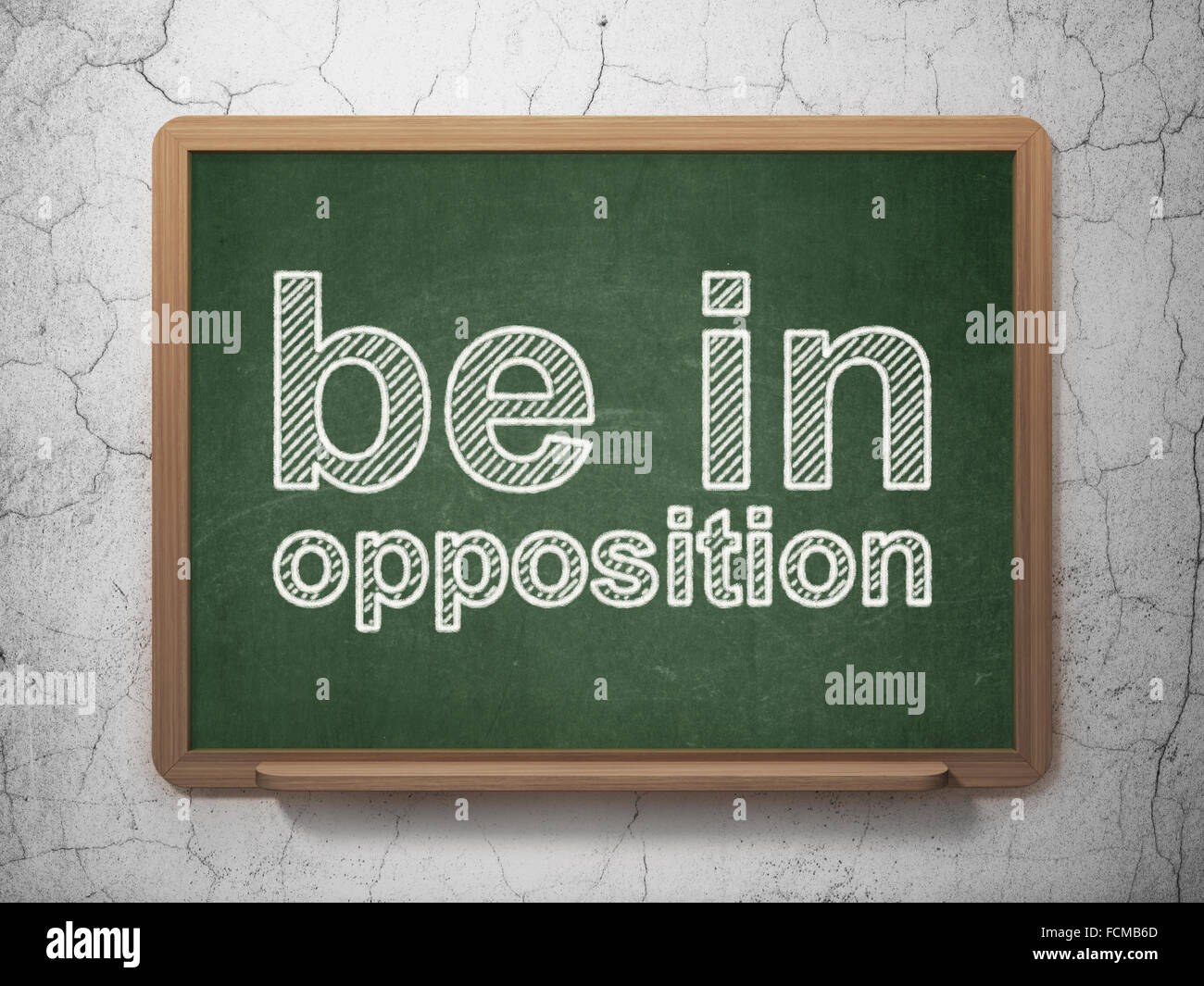Politics concept: Be in Opposition on chalkboard background Stock Photo ...