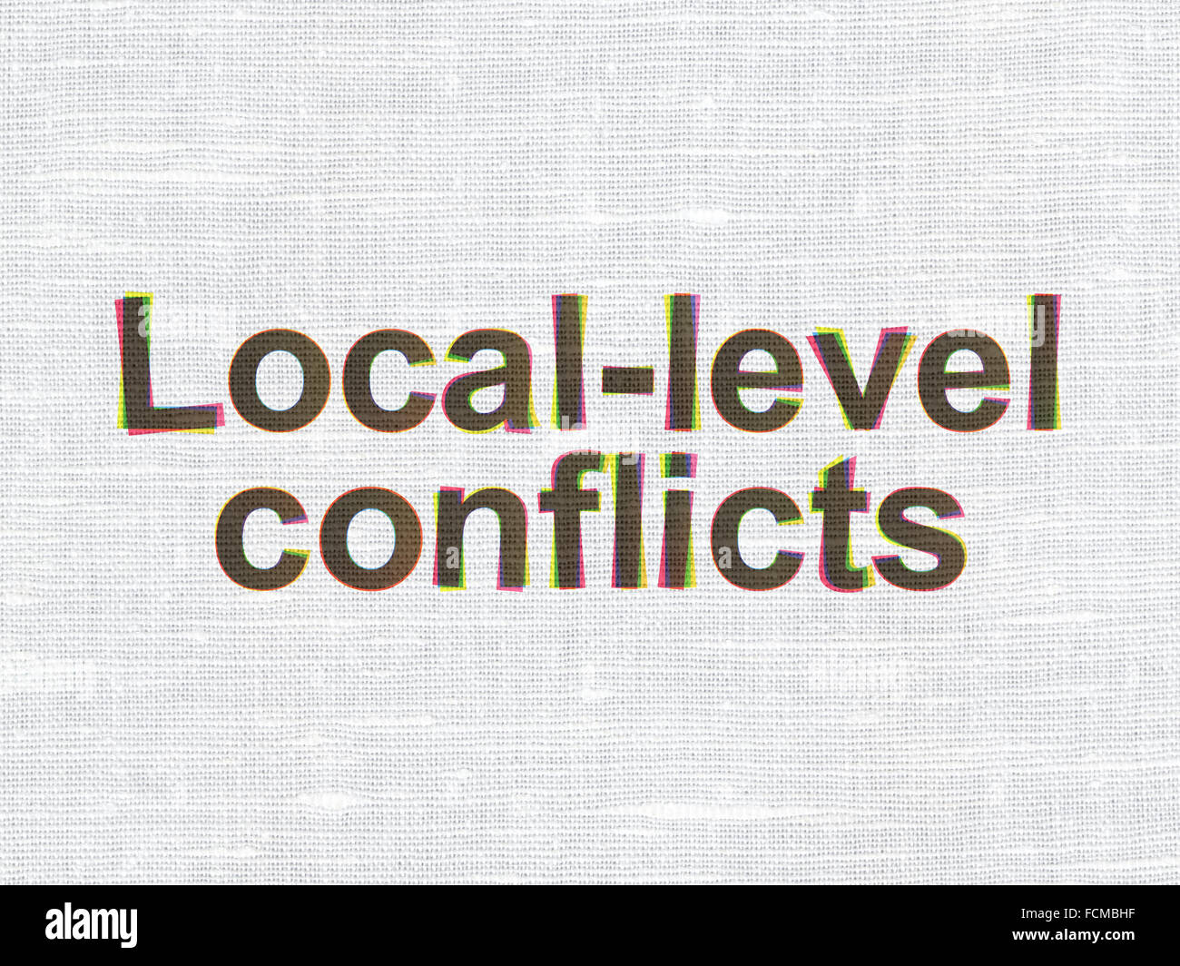 Political concept: Local-level Conflicts on fabric texture background ...