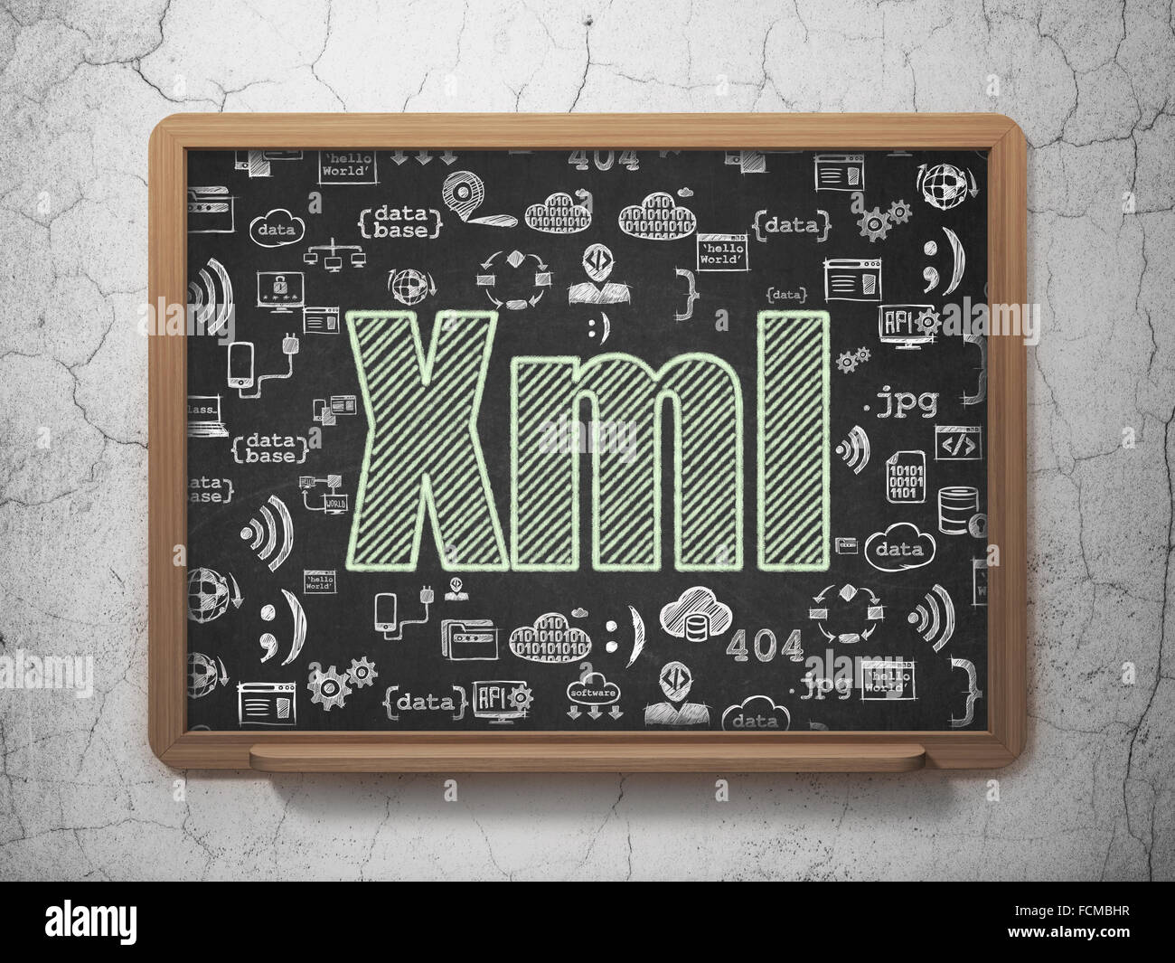 Software concept: Xml on School Board background Stock Photo - Alamy