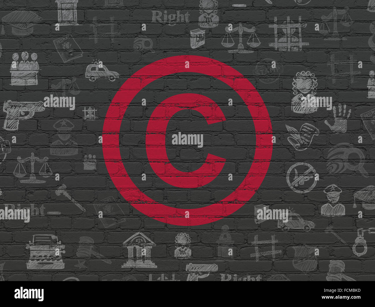 Law concept: Copyright on wall background Stock Photo - Alamy