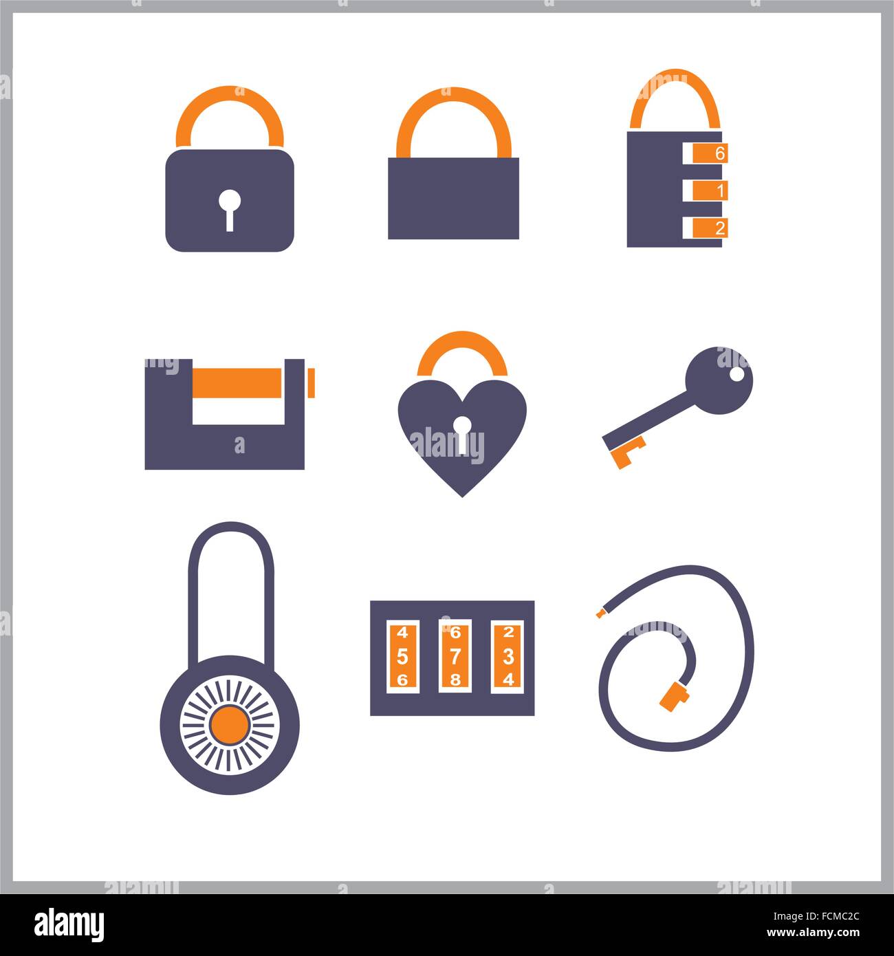 Various locks icons Stock Vector Image & Art - Alamy