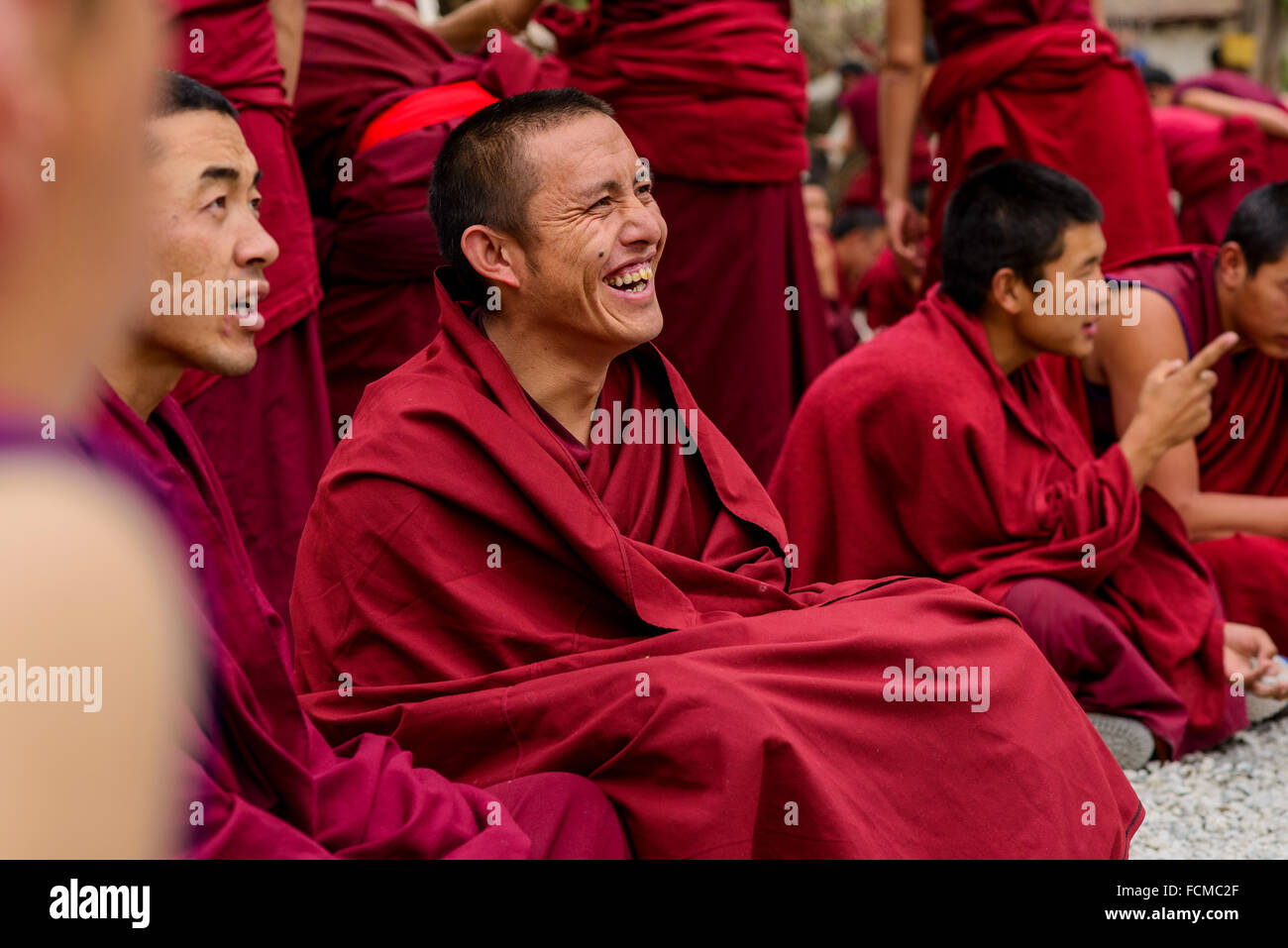 Monks debate at Sera monastery Stock Photo - Alamy