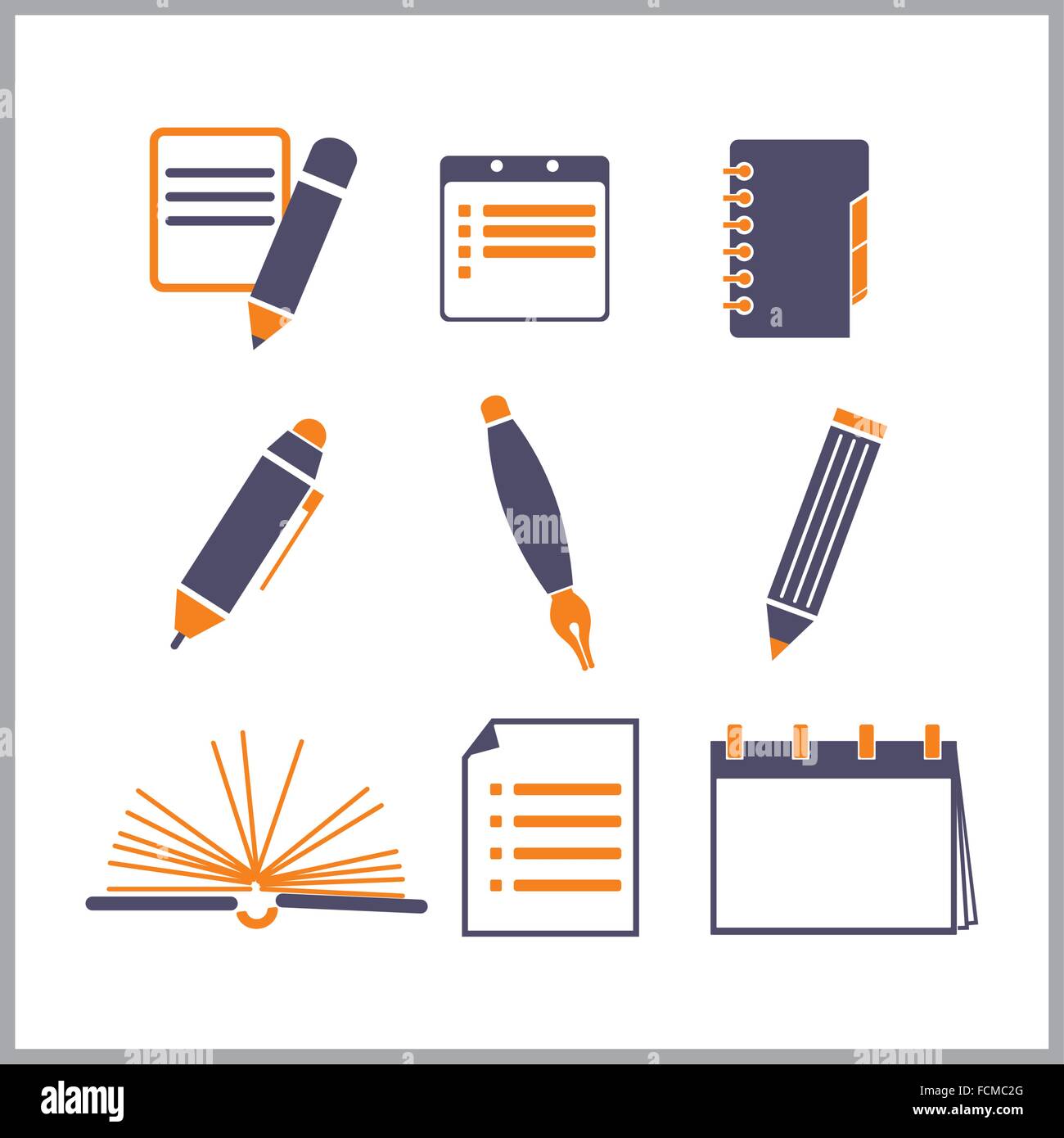 Blank notepad color icons hi-res stock photography and images - Alamy