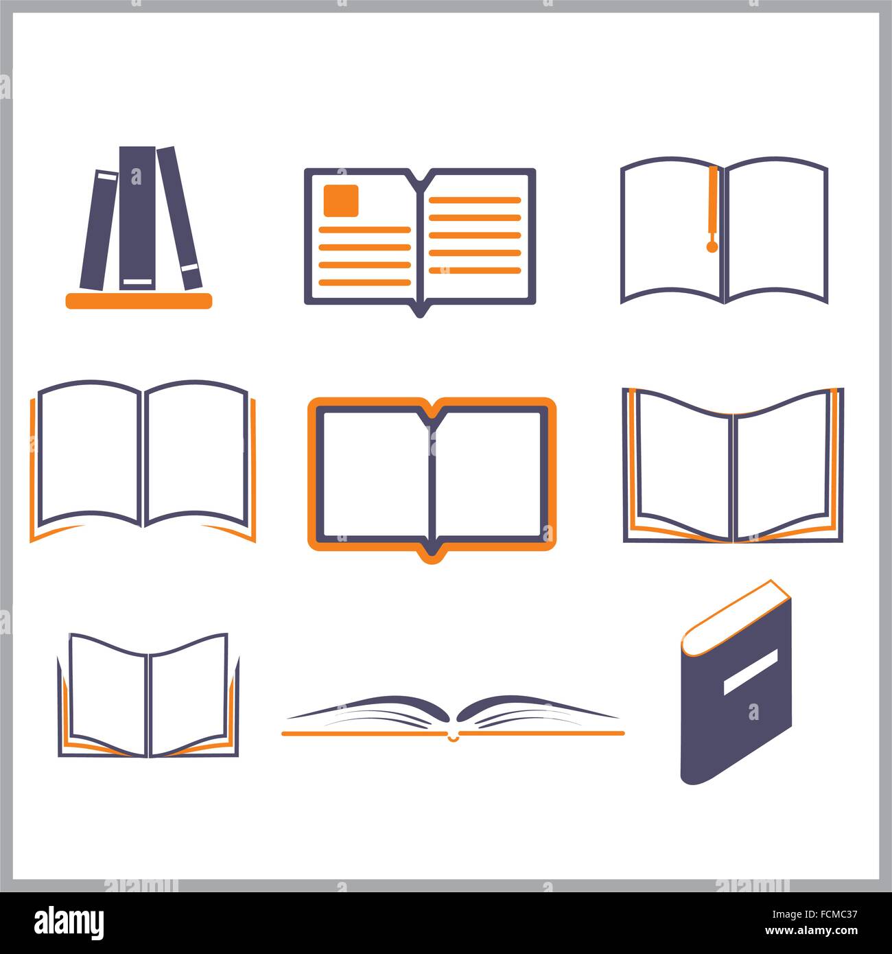 Icons of books Stock Vector Image & Art - Alamy