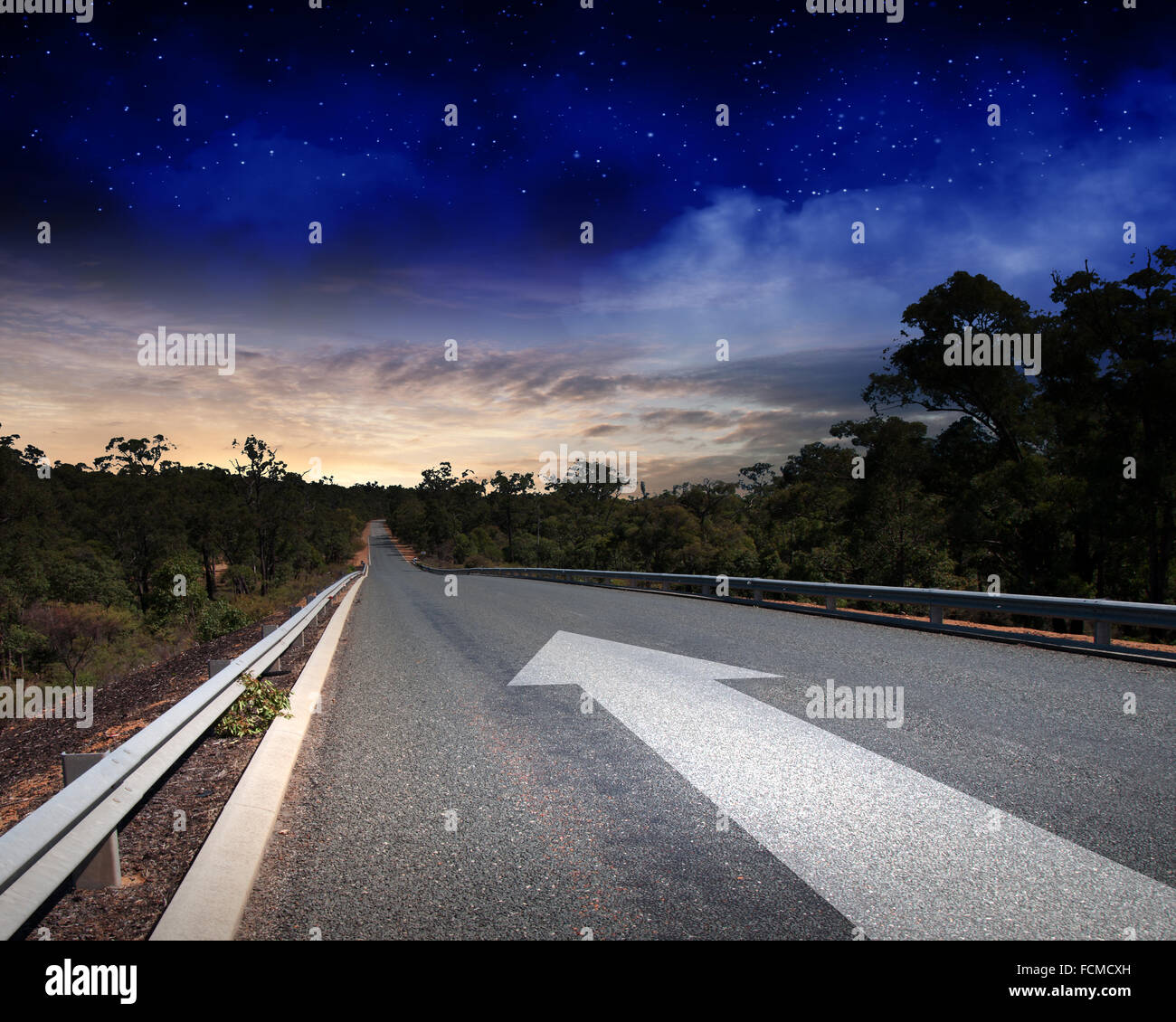 Image of road and arrow on asphalt pointing direction Stock Photo - Alamy