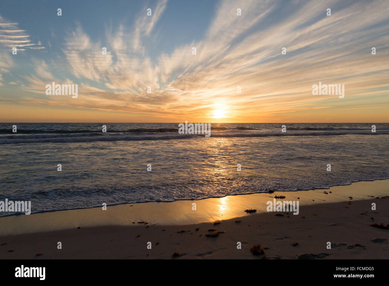 Beautiful landscaped image of sunset over sea Stock Photo - Alamy