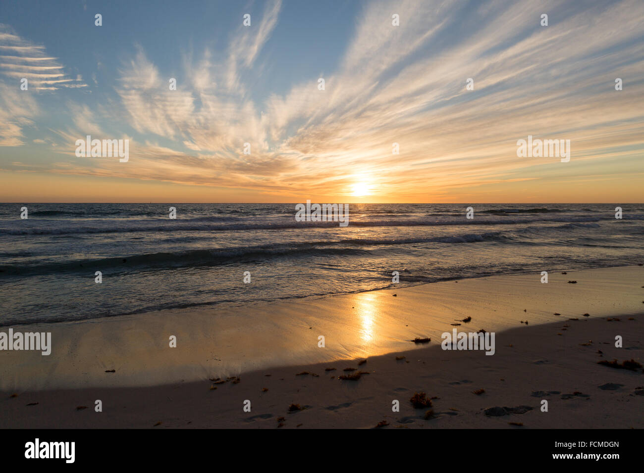 Beautiful landscaped image of sunset over sea Stock Photo - Alamy