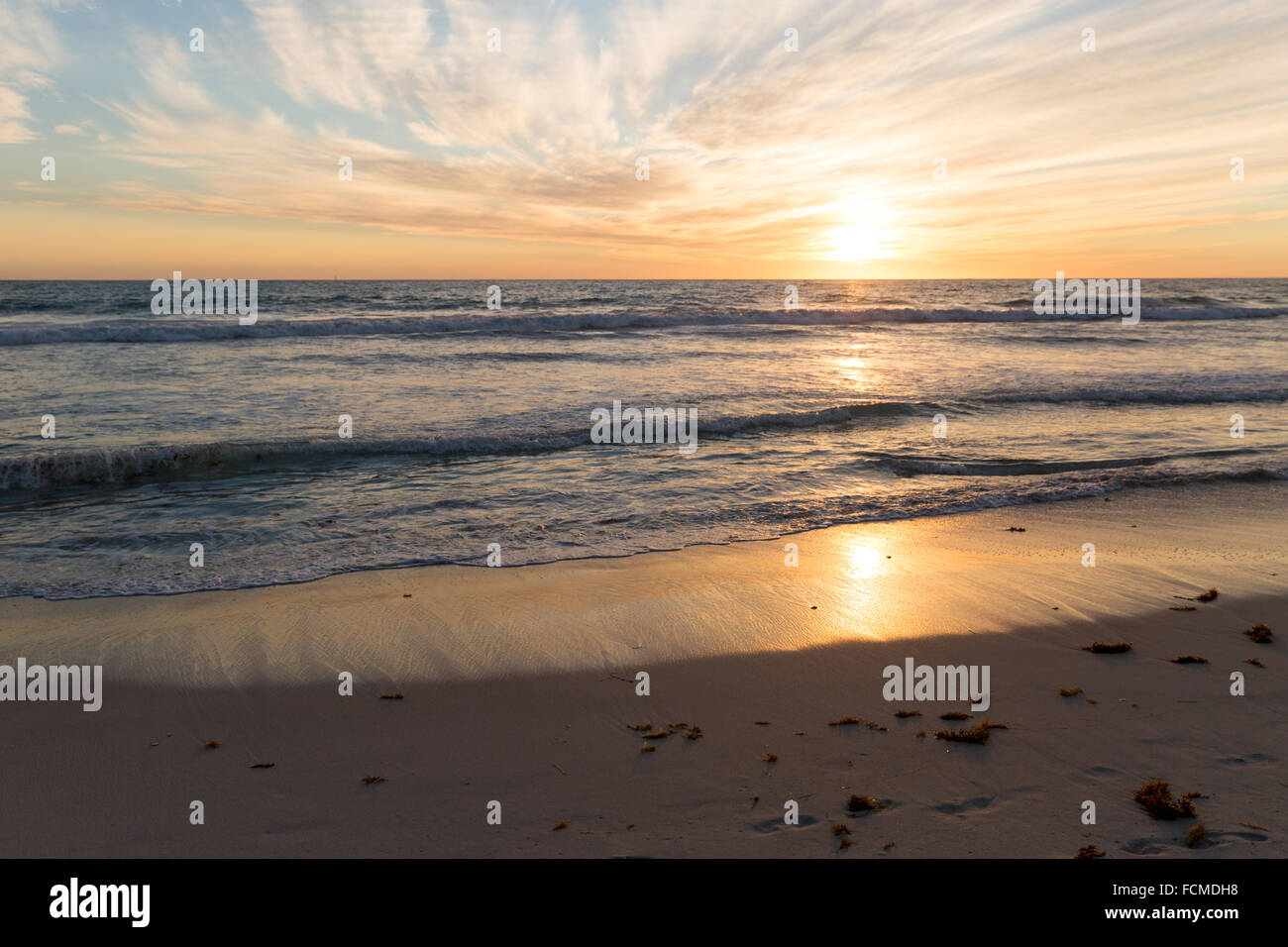 Beautiful landscaped image of sunset over sea Stock Photo - Alamy