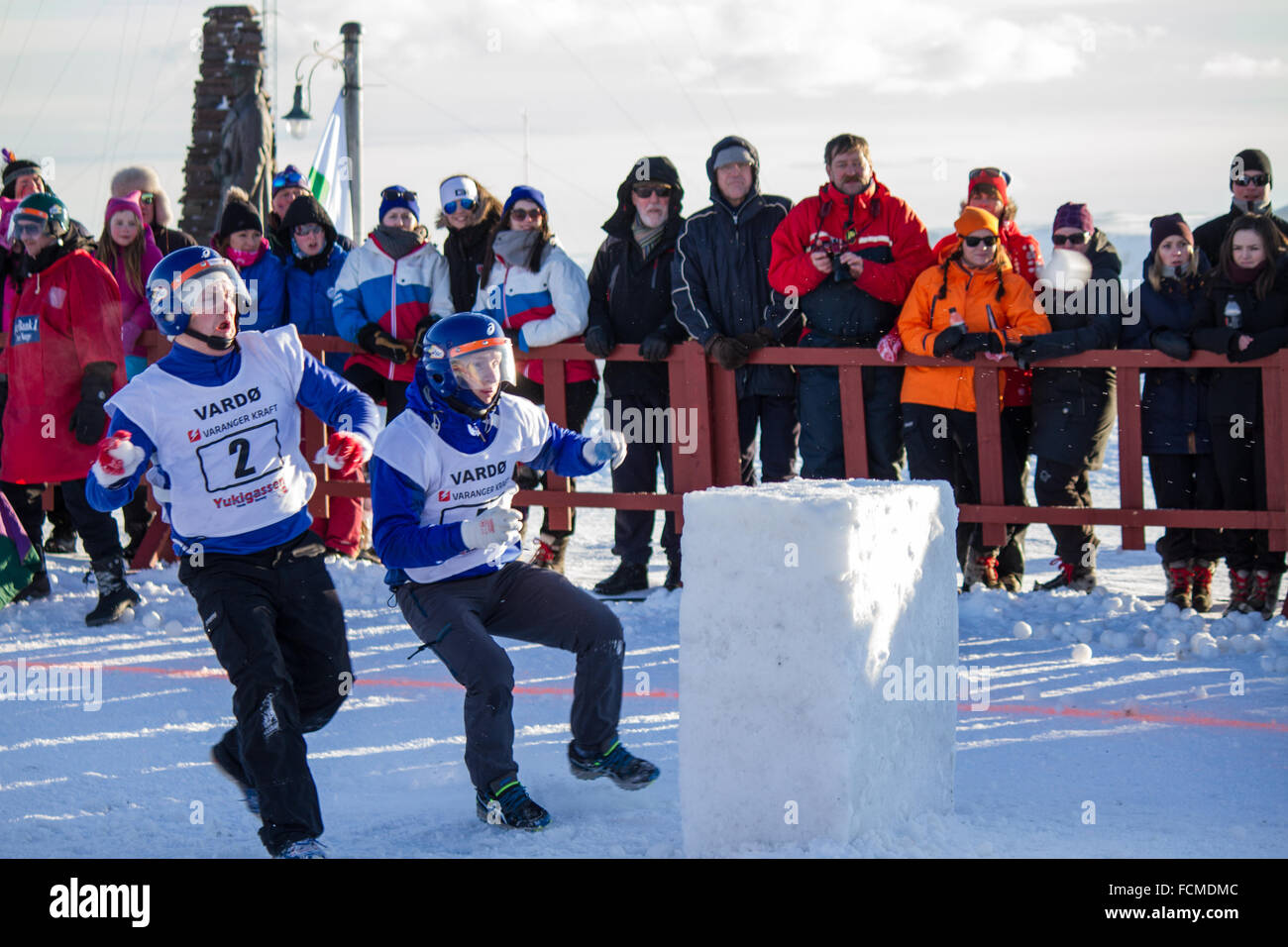 Vardø, Norway, March 21-22 2015. Action from the annual Yukigassen ...