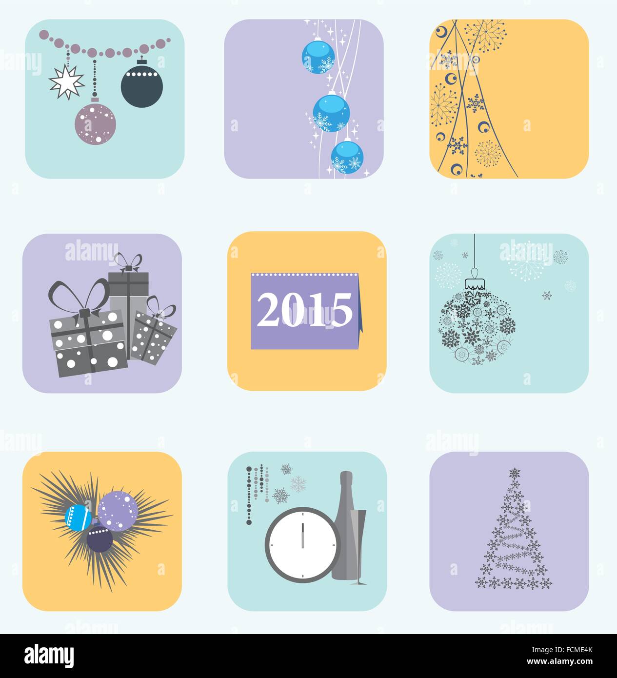 Christmas and New Year symbols Stock Vector Image & Art - Alamy