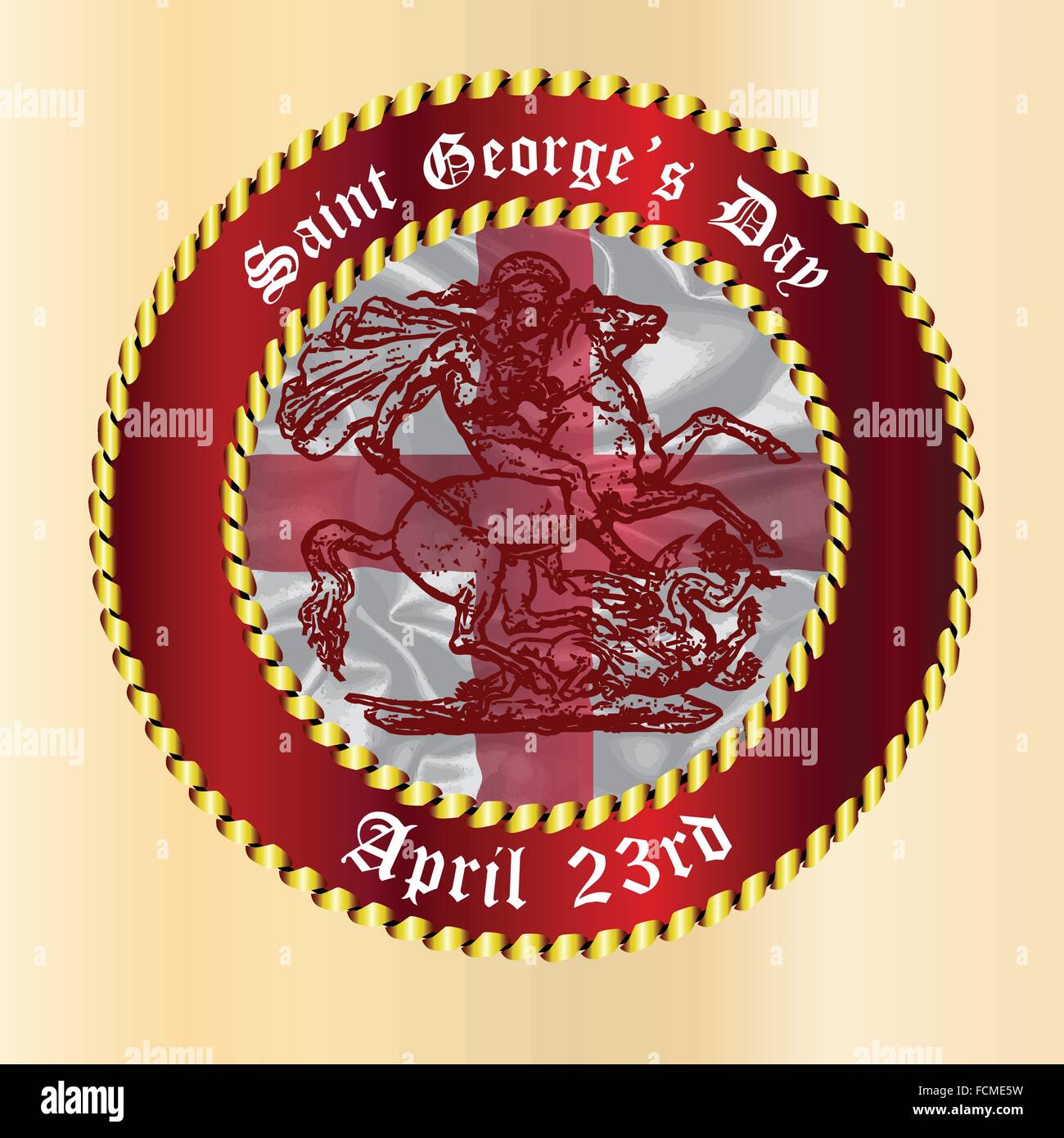 Saint George's Day April 25th icon button Stock Vector Image & Art - Alamy
