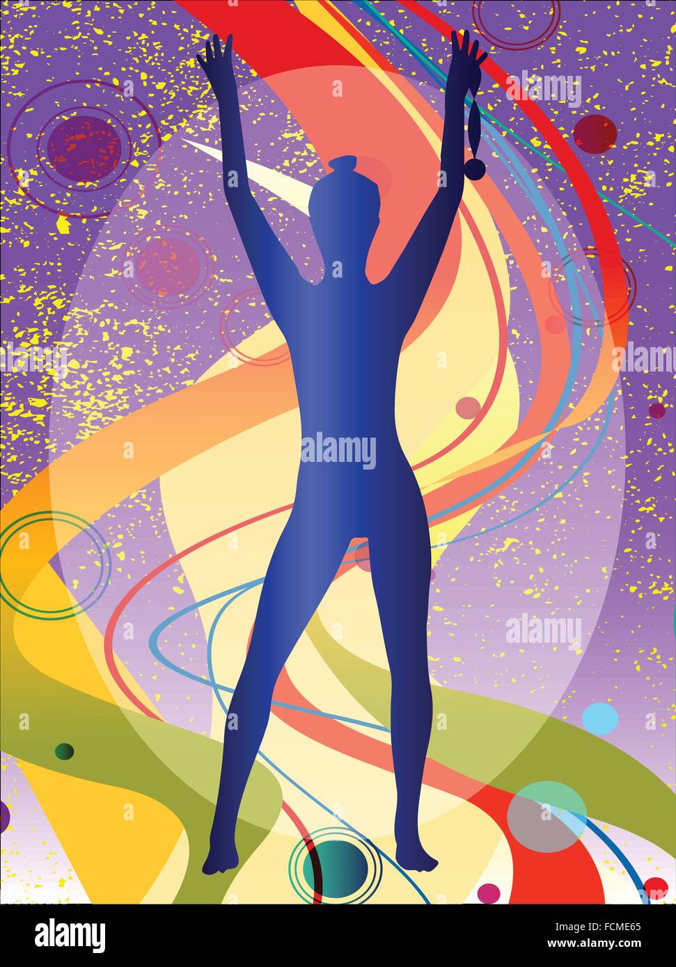 Medal winner holding the prize against an abstract background Stock ...