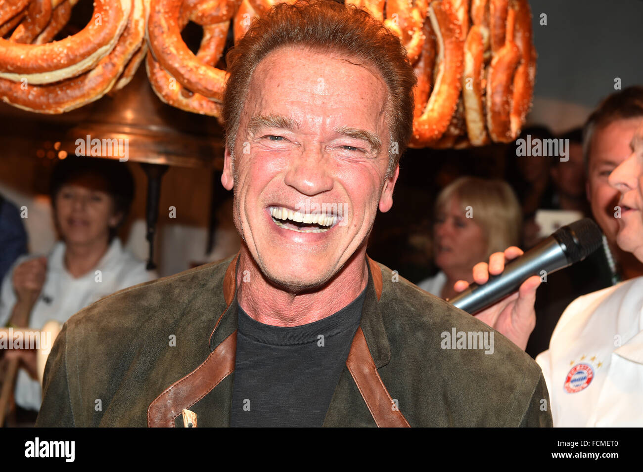 Going, Austria. 22nd Jan, 2016. Actor Arnold Schwarzenegger smiling at ...
