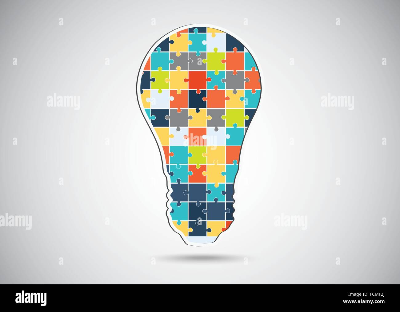 Puzzle piece light idea bulb Stock Vector Image & Art - Alamy