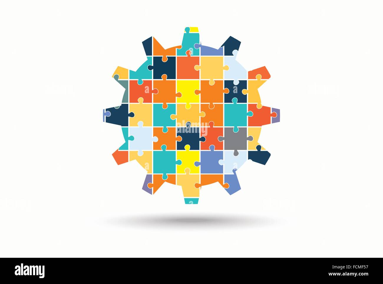 Abstract gear made of puzzle pieces Stock Vector Image & Art - Alamy