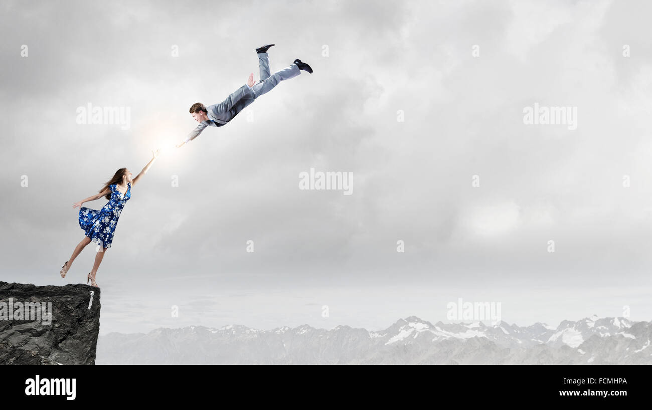 Man trying to fly hi-res stock photography and images - Alamy