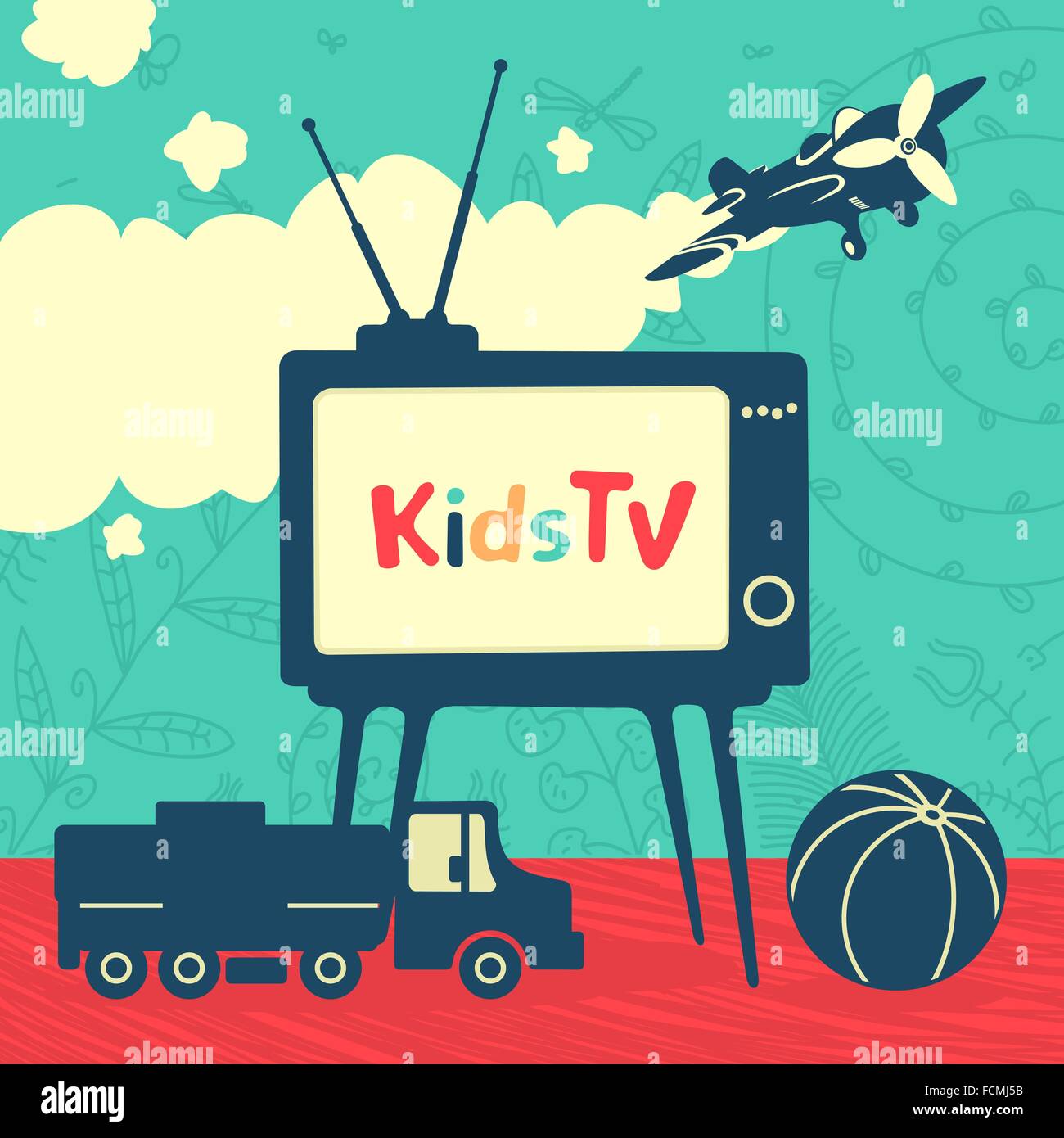 Set of vector elements Kid Television Stock Vector Image & Art - Alamy