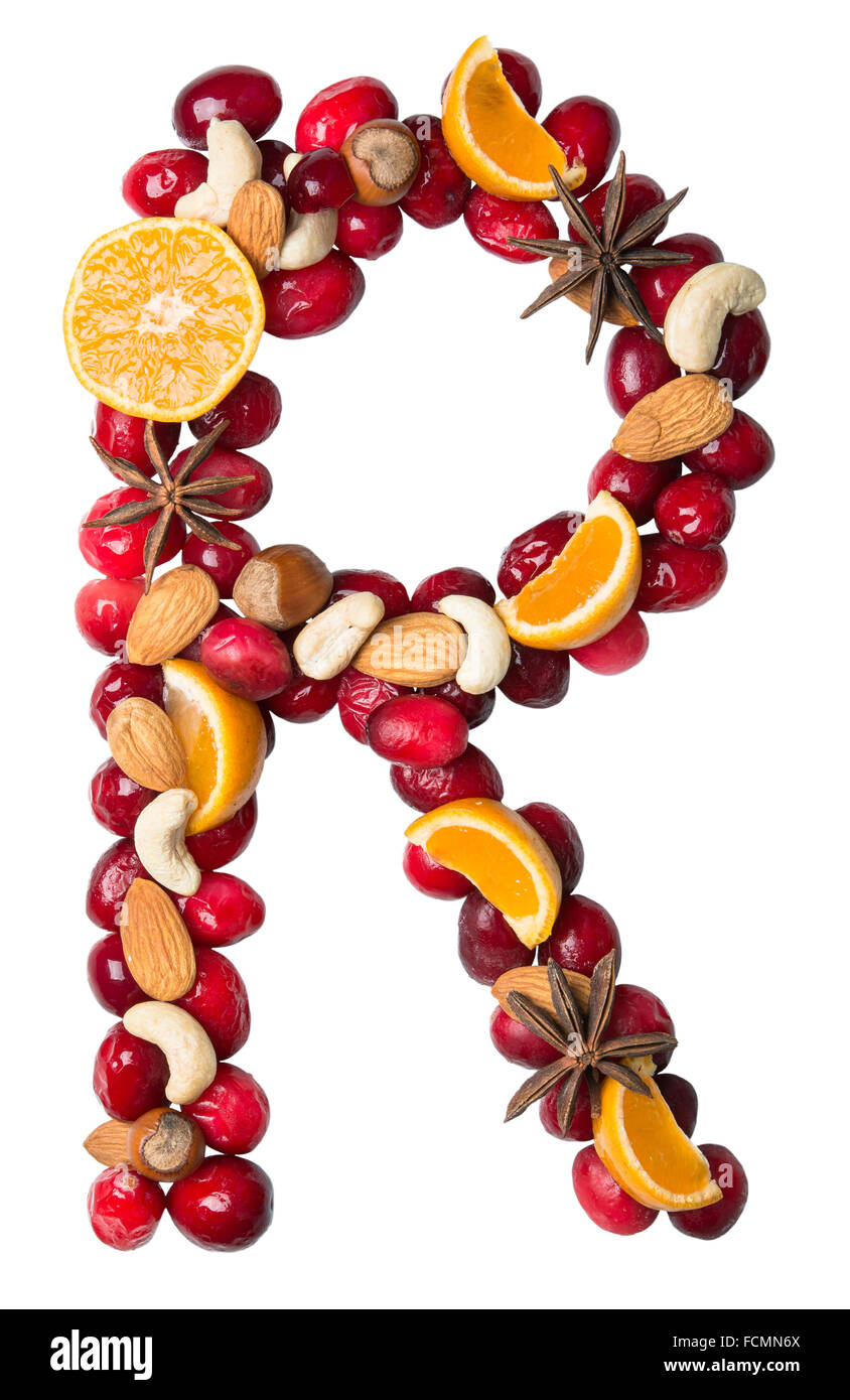fruit letter R Stock Photo - Alamy