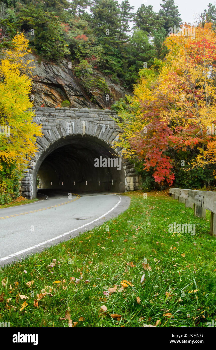 Rough ridge tunnel vertical in fall along a popular stretch of the Blue ...