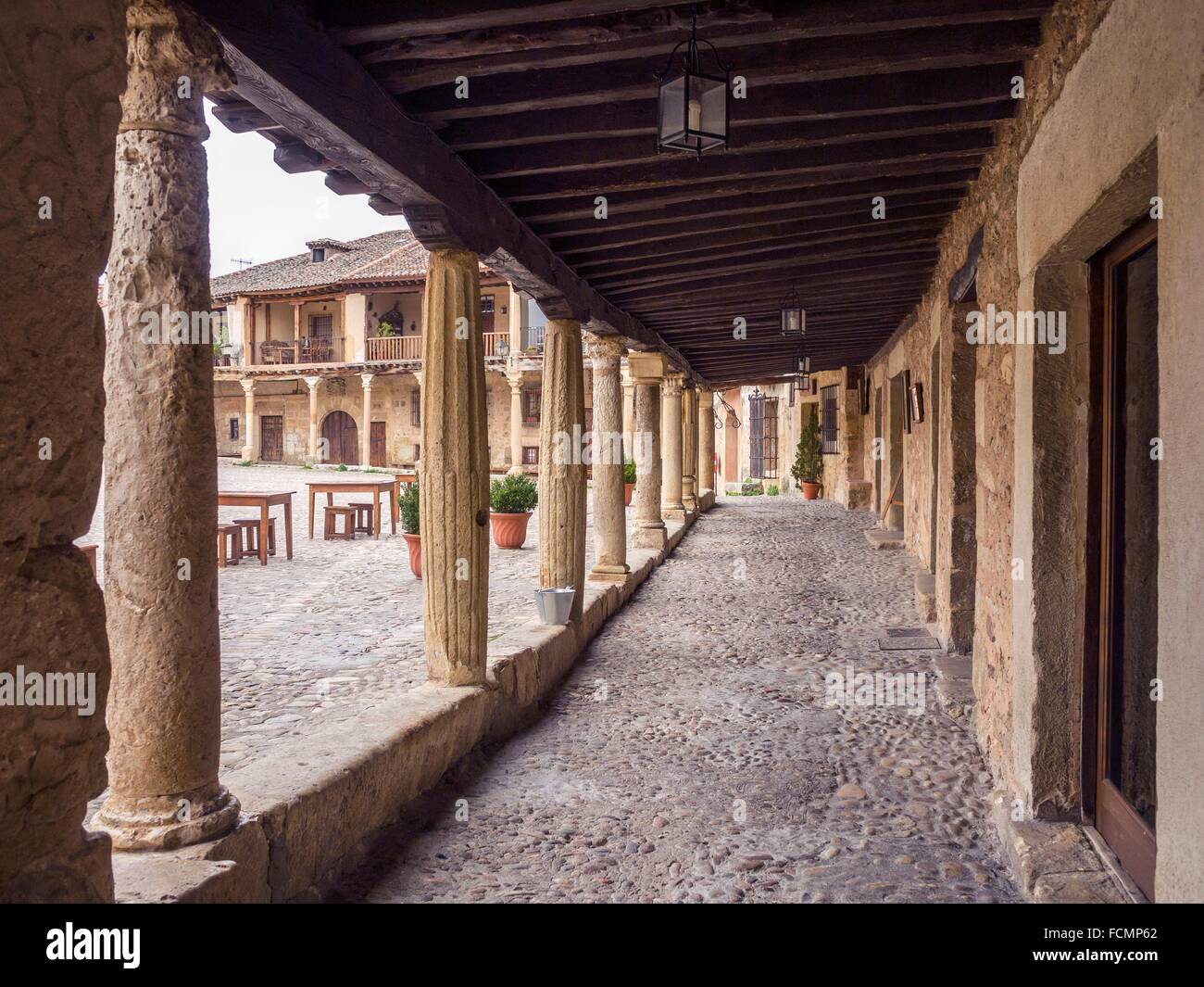 Plaza mayor (Main Square). Pedraza. Conjunto histórico. Segovia ...