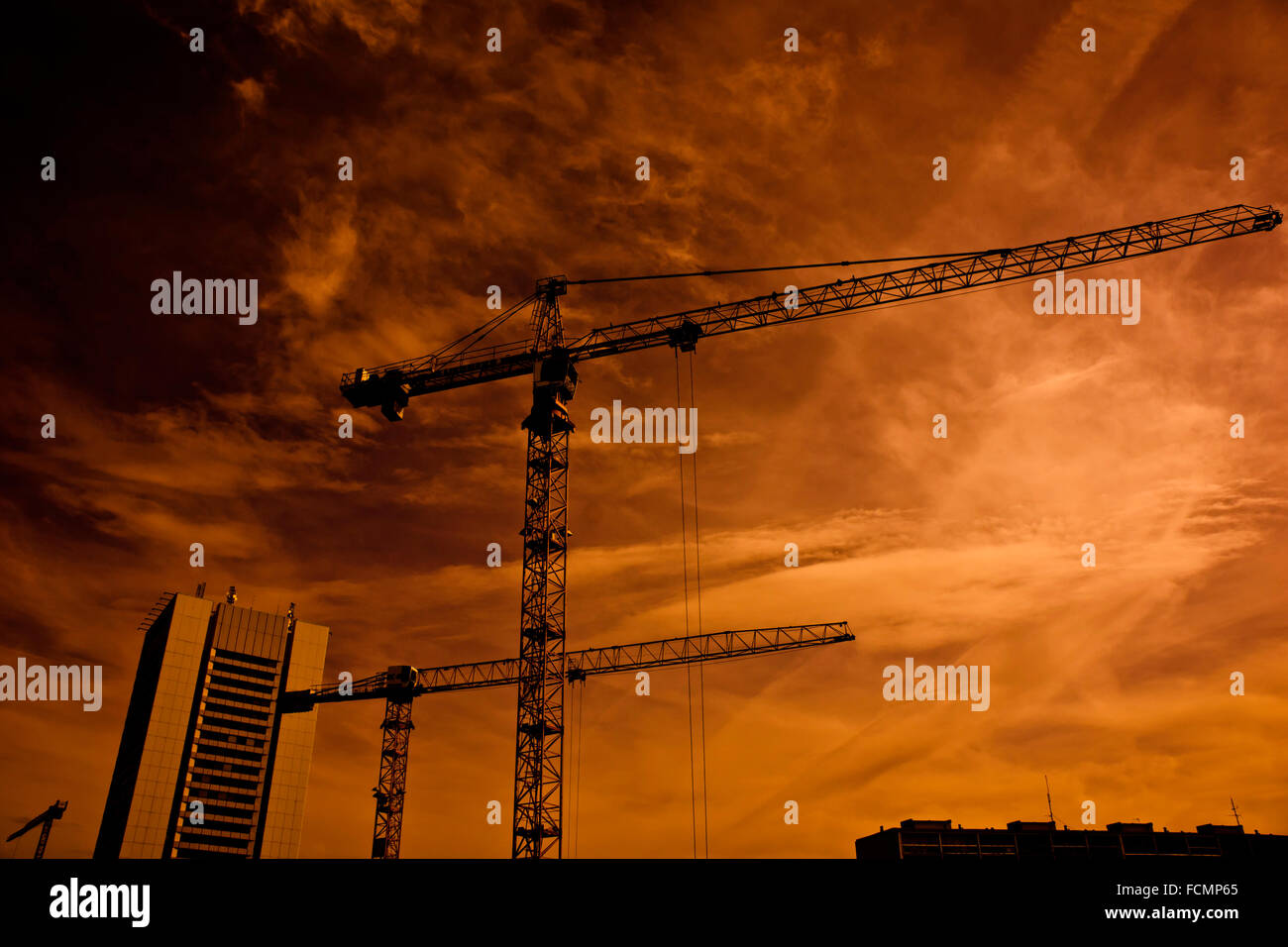 Industrial cranes building site in hi-res stock photography and images ...