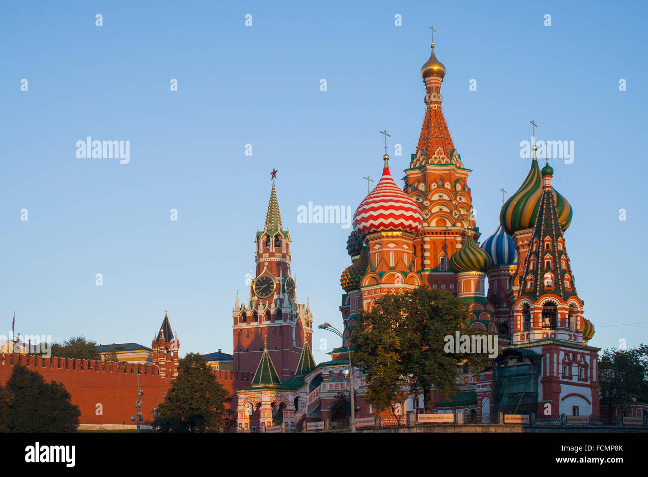 St Basil's Cathedral and Saviour Gate Tower on Red Square, early ...