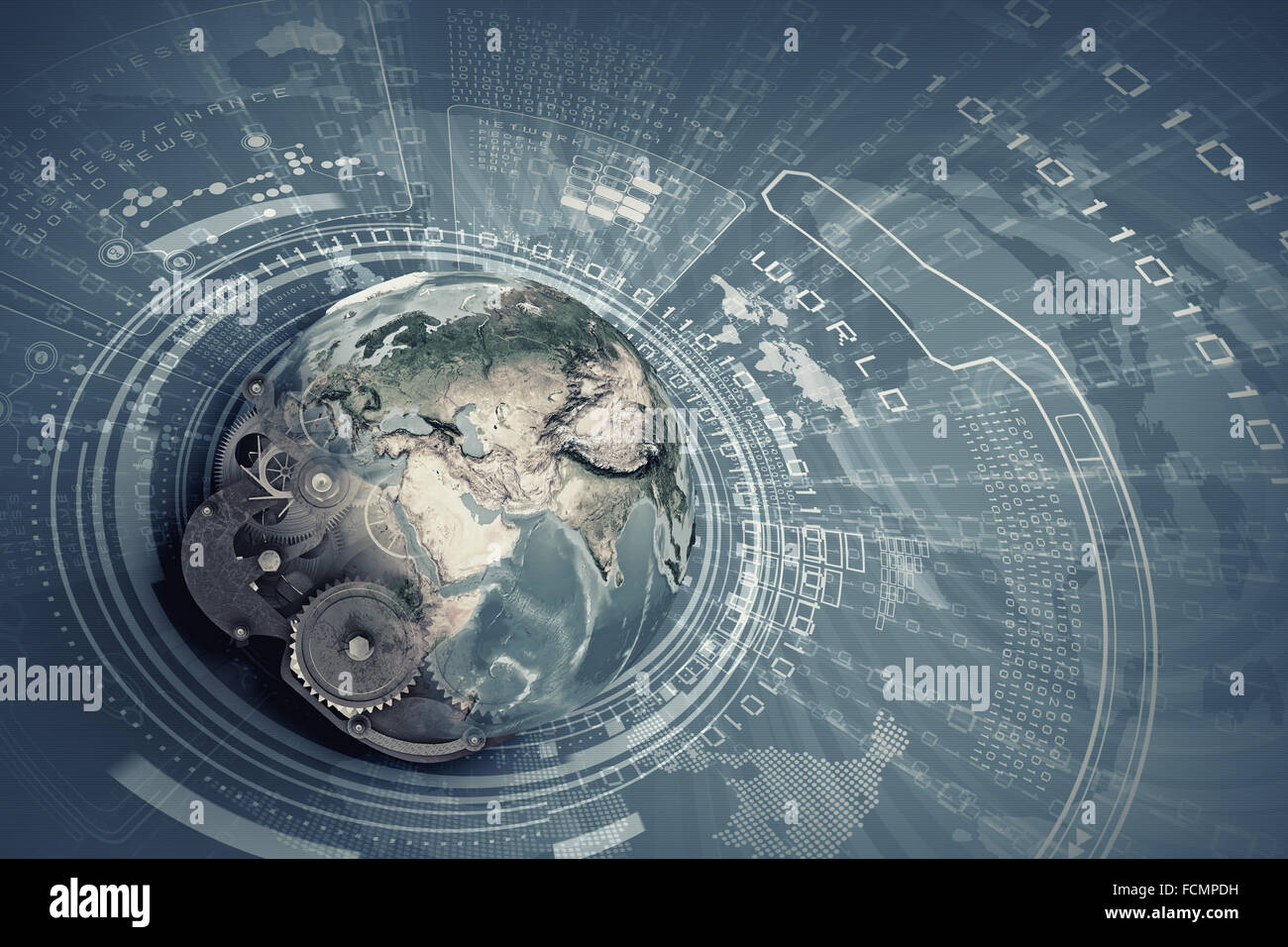 Earth planet on digital background. Elements of this image are ...