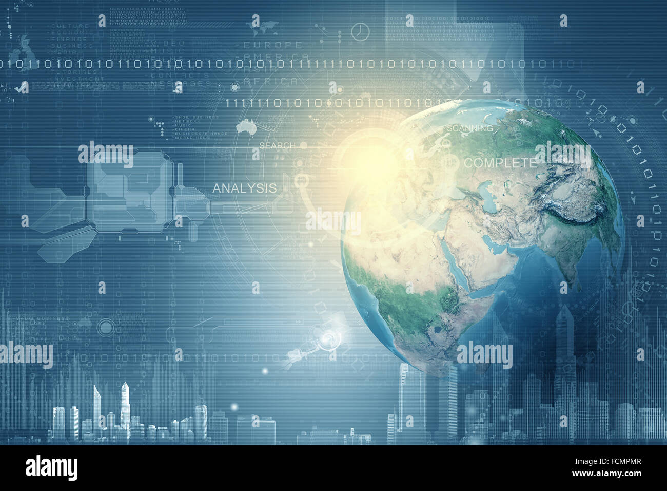 Earth planet on digital background. Elements of this image are ...