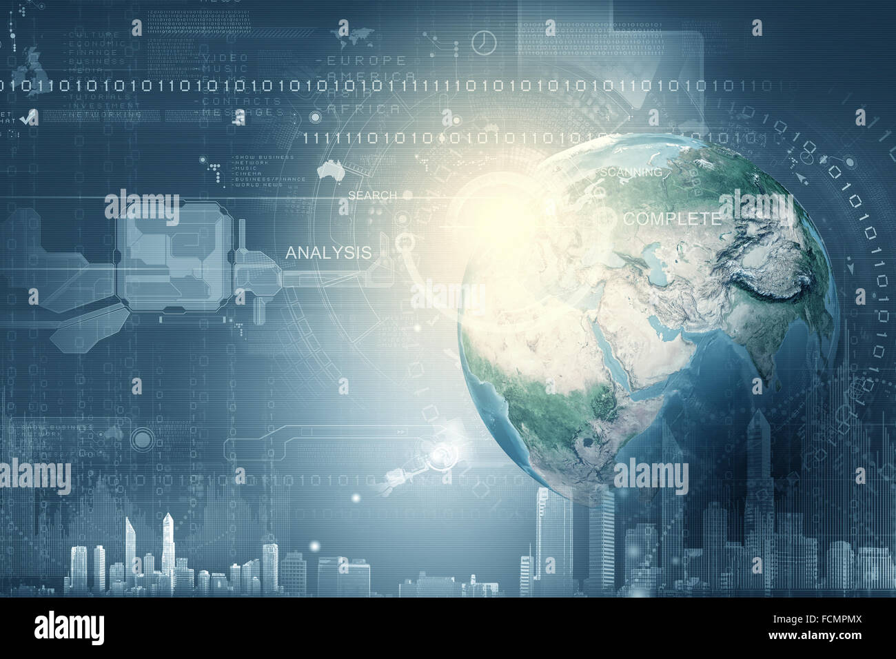 Earth planet on digital background. Elements of this image are ...