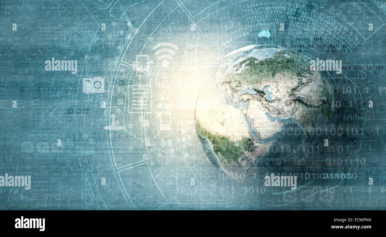 Earth planet on digital background. Elements of this image are ...