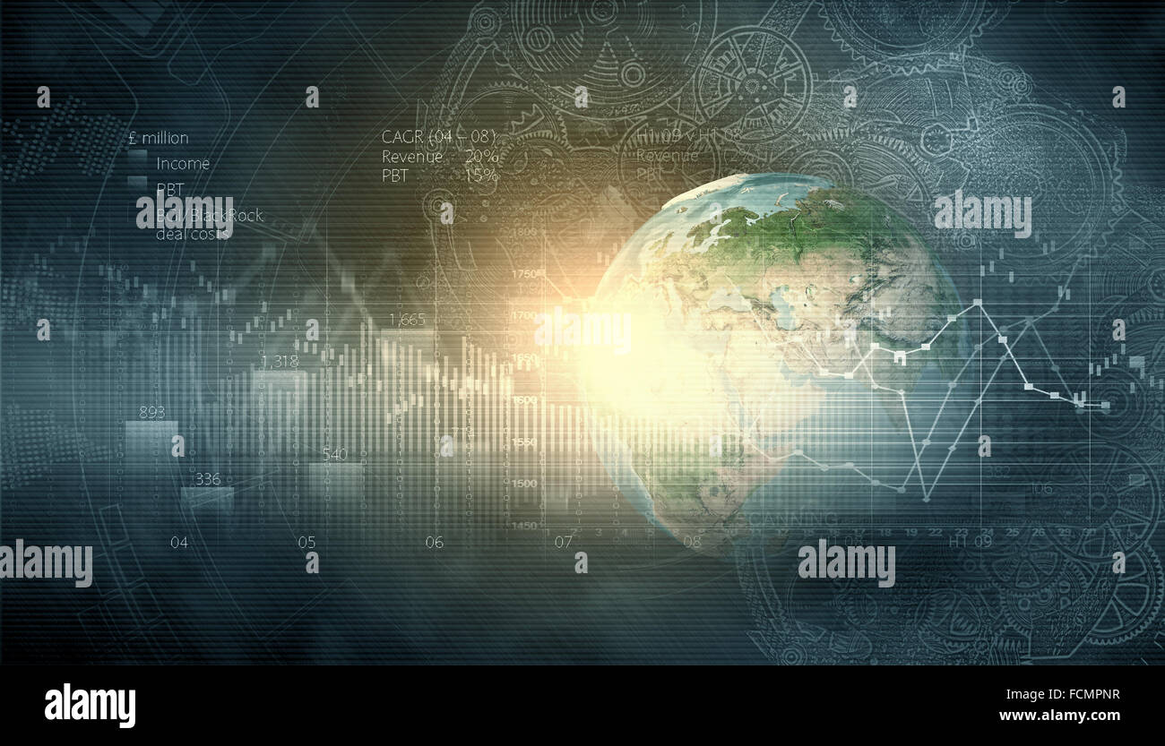 Earth planet on digital background. Elements of this image are ...