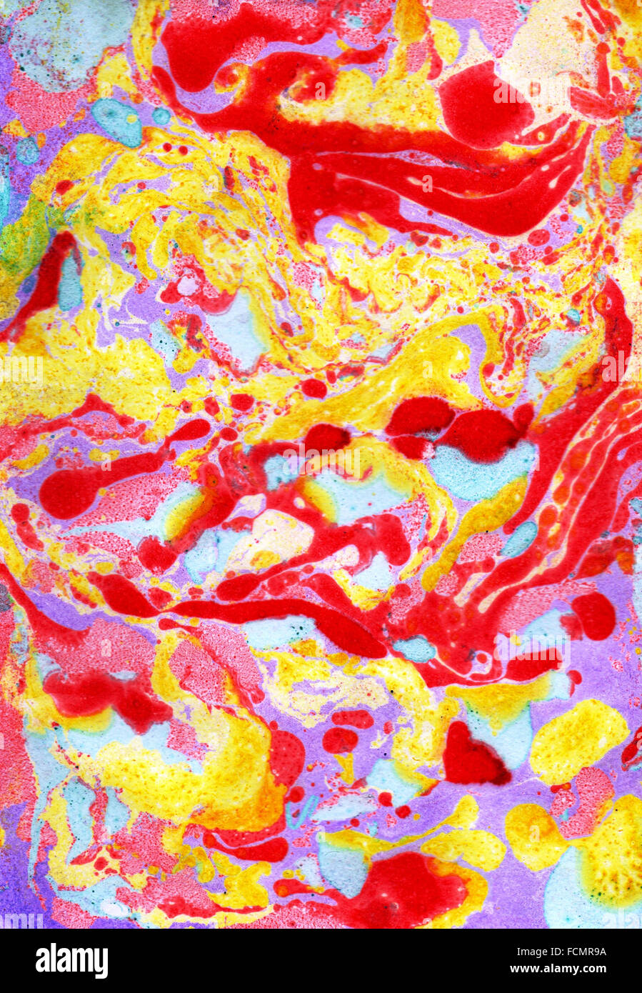 Ebru colorful Turkish painting on the water. Gouache texture for design ...