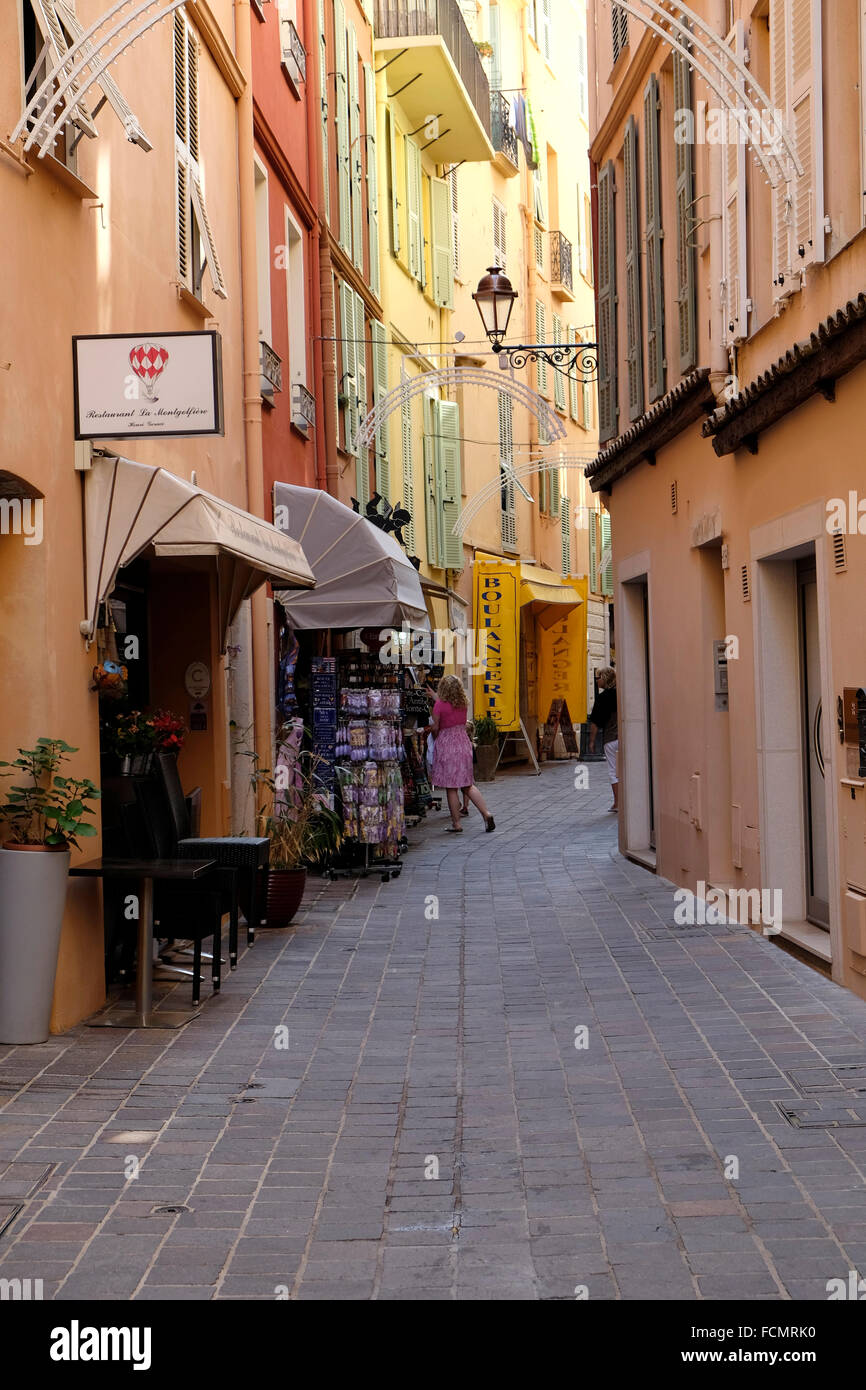 Characterful shopping street in Monaco Stock Photo - Alamy