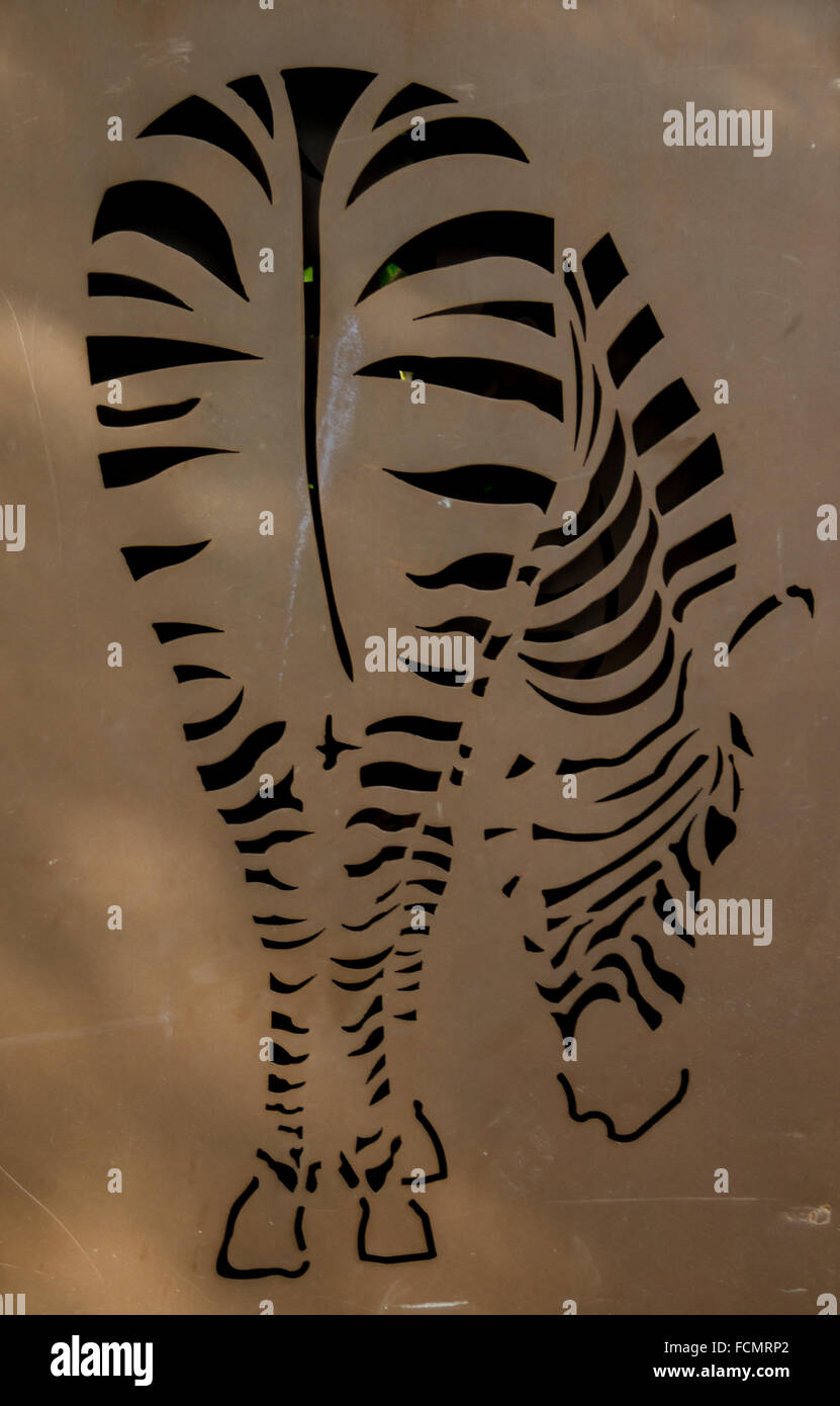 Zebra cut out stenciled design Stock Photo - Alamy