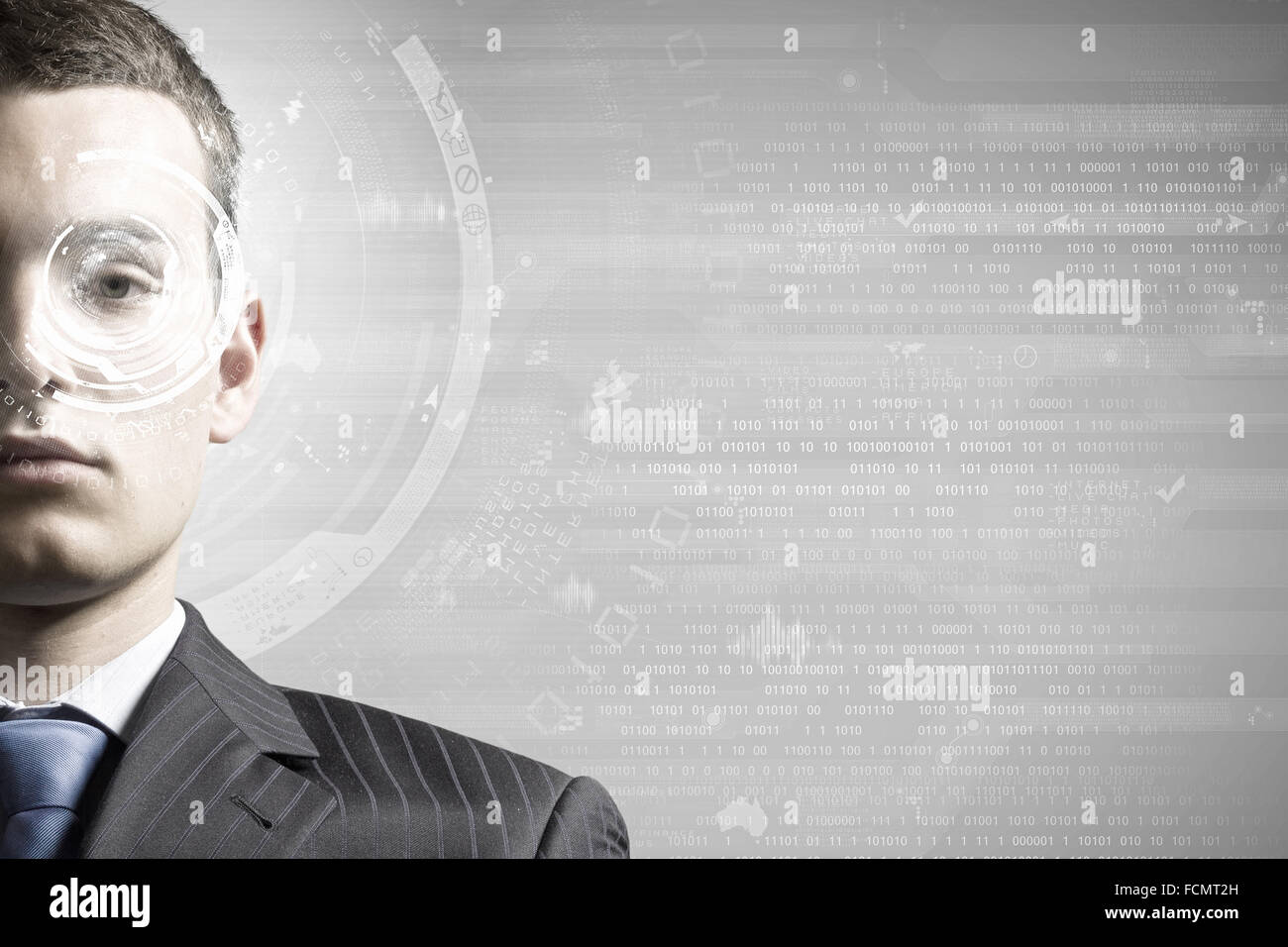 Close up of man eye in process of scanning Stock Photo - Alamy