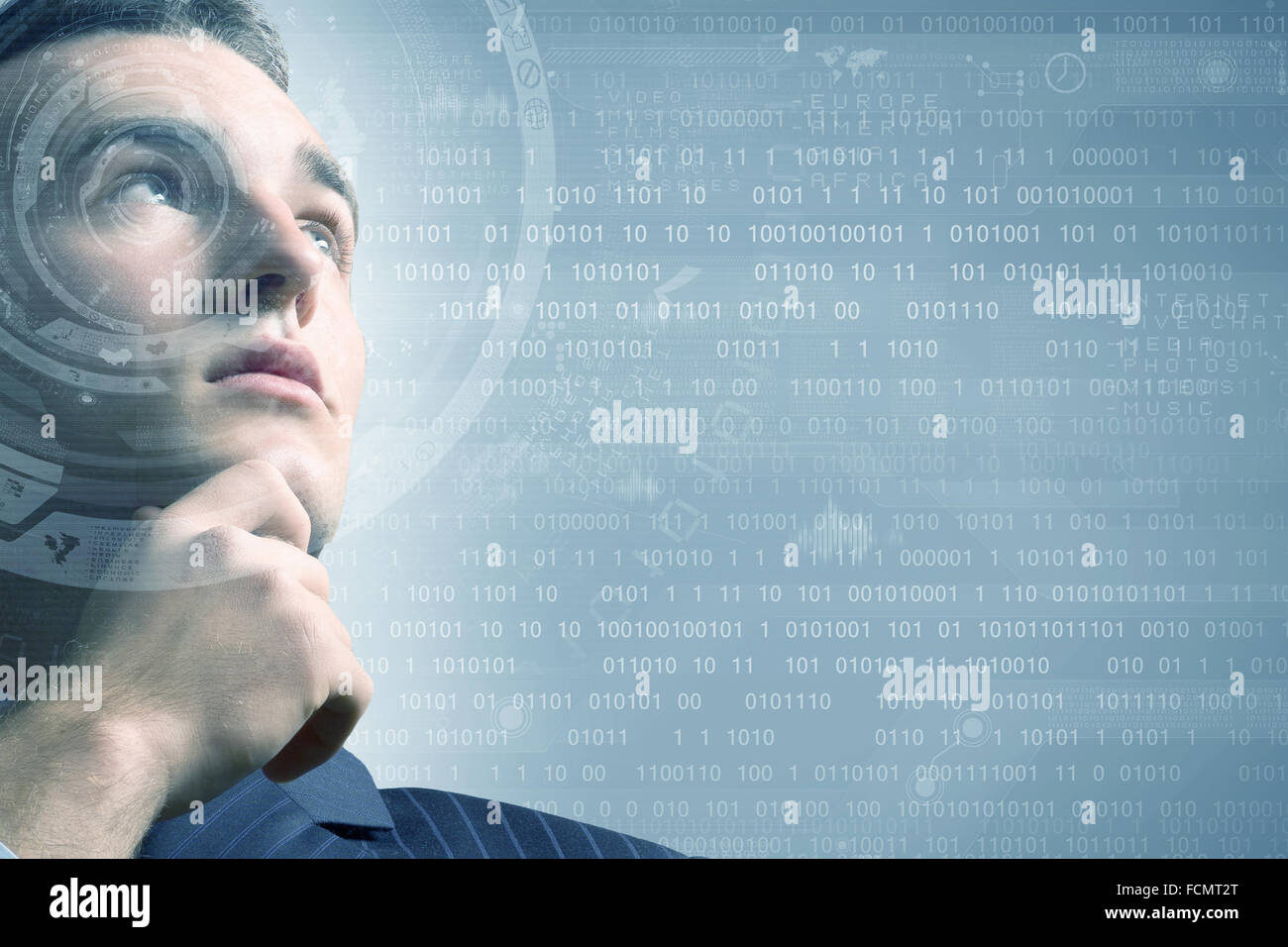 Close up of man eye in process of scanning Stock Photo - Alamy