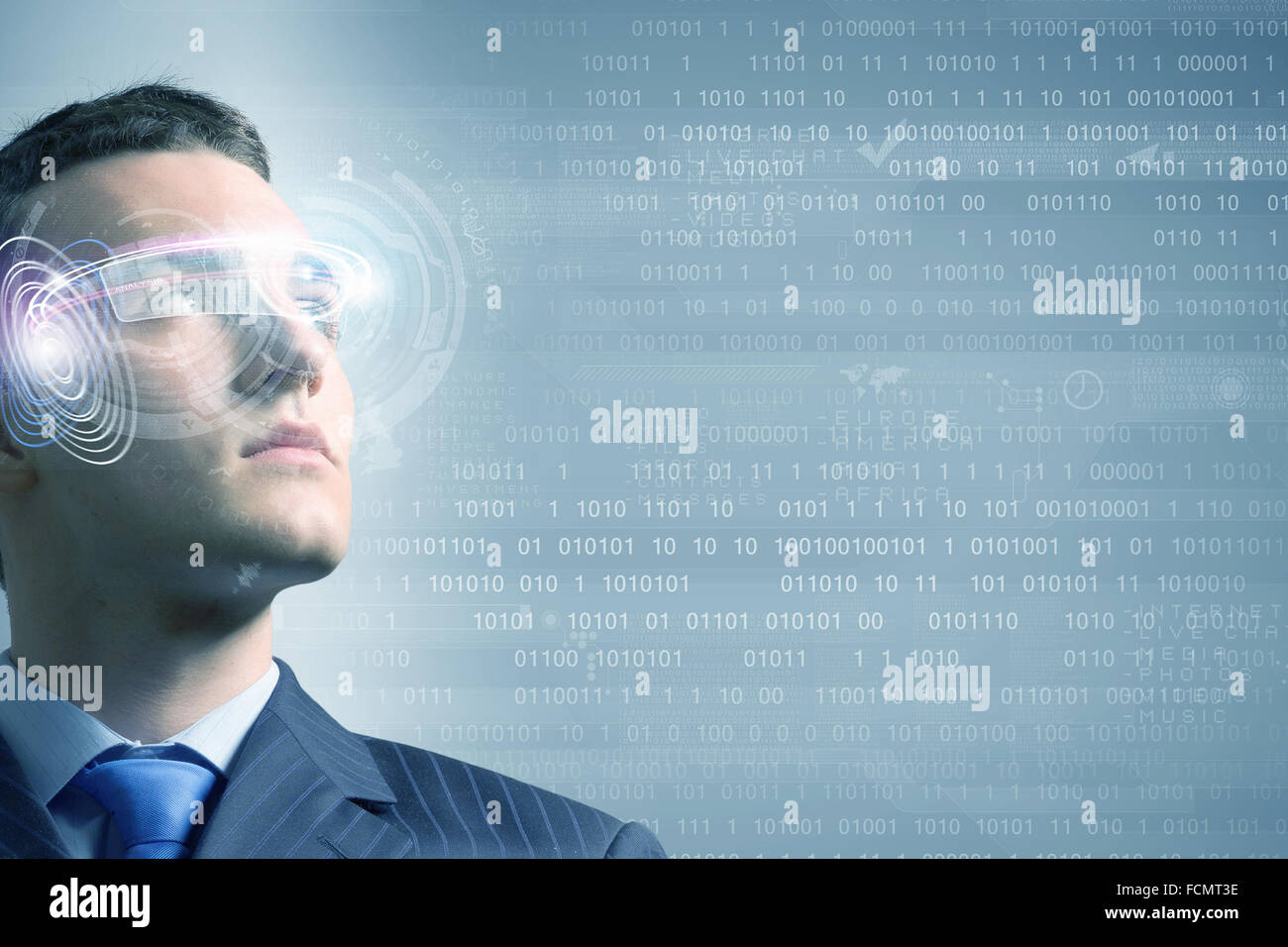 Close up of man eye in process of scanning Stock Photo - Alamy