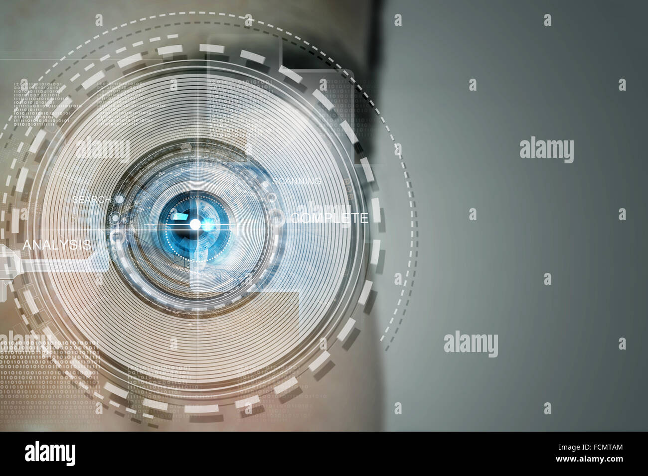 Close up of man eye in process of scanning Stock Photo - Alamy