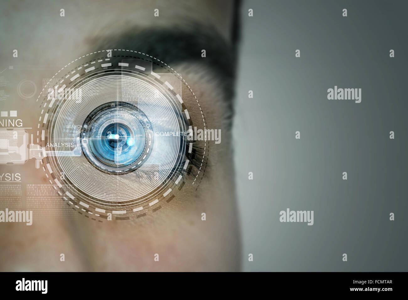 Close up of man eye in process of scanning Stock Photo - Alamy