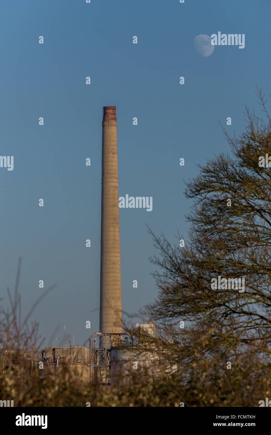 The Westbury Cement Works chimney factory and industrial units set in ...