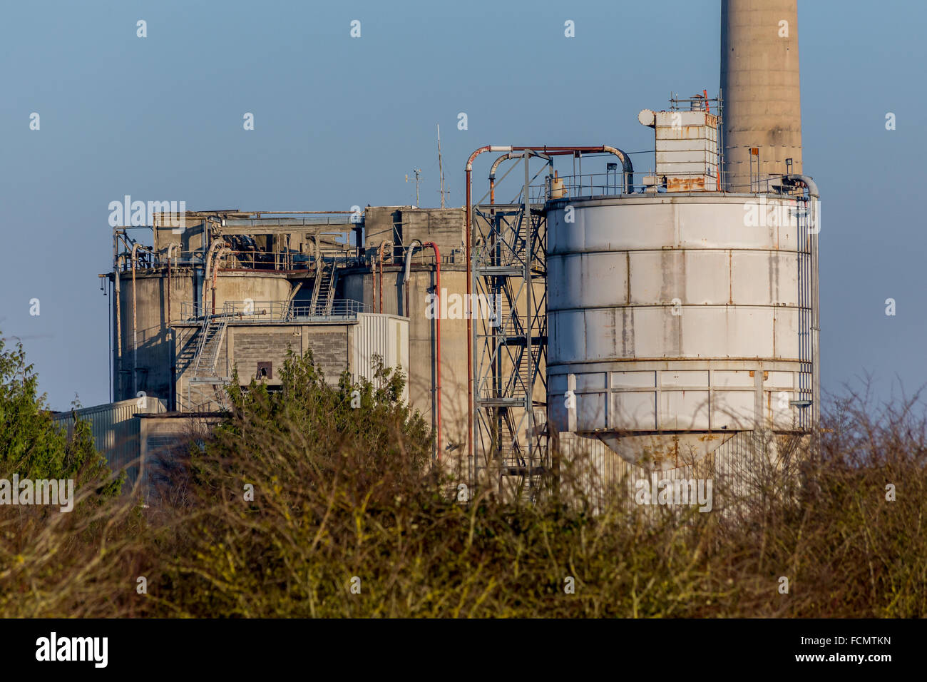 The Westbury Cement Works chimney factory and industrial units set in ...