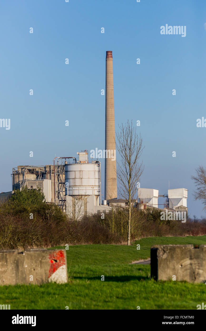 The Westbury Cement Works chimney factory and industrial units set in ...