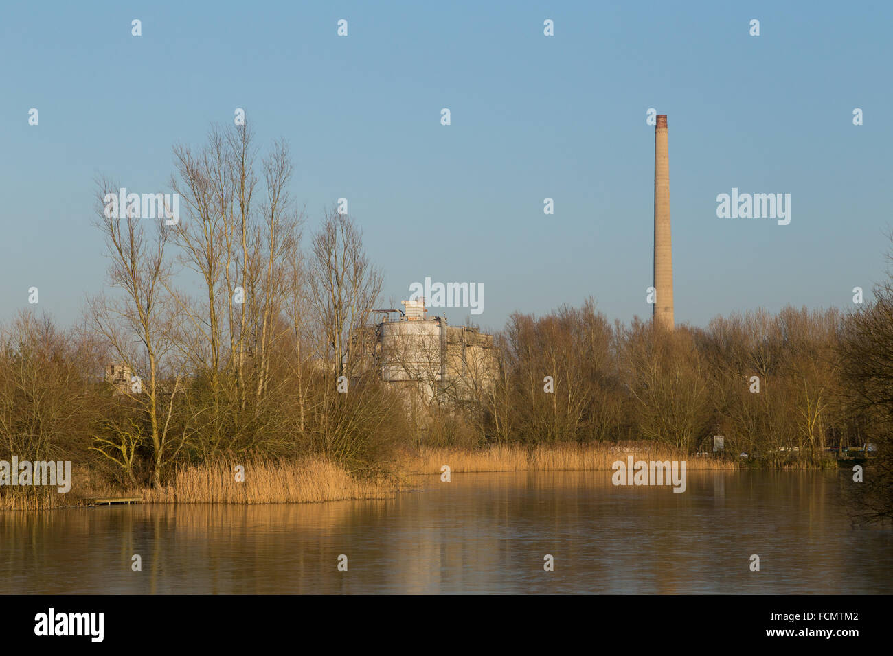The Westbury Cement Works chimney factory and industrial units set in ...