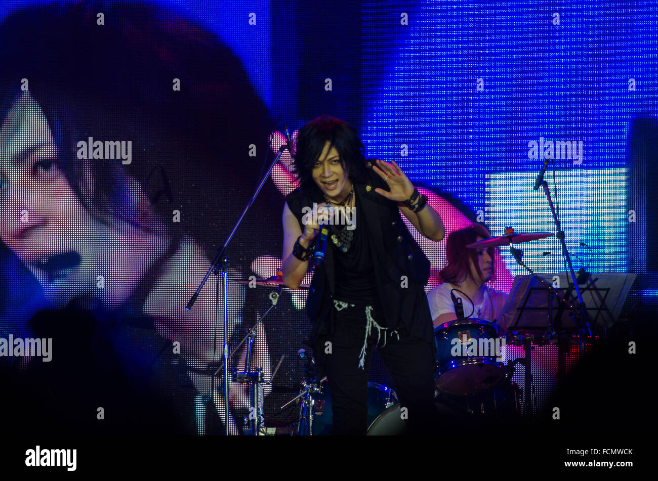 Bangkok, Thailand. 23rd January, 2016. Taka singer of Defspiral in ...