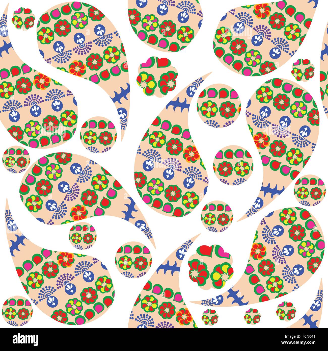 Simple cute Paisley seamless pattern and seamless pattern in swatch ...